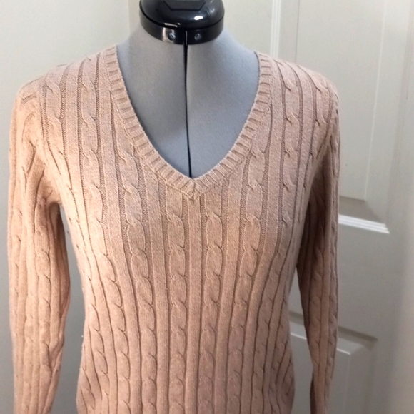 St. John's Bay | Sweaters | St Johns Cable Knit Beige Sweater V Neck ...